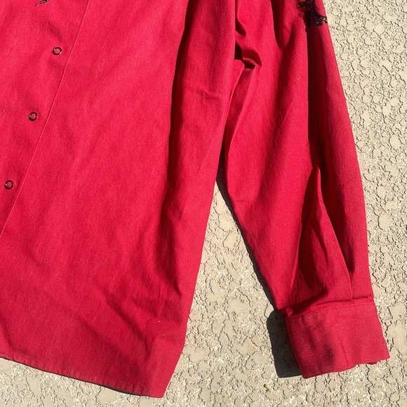 Victor Costa | Tops | Vintage Victor Costa Red Beaded Button Down Shirt ...